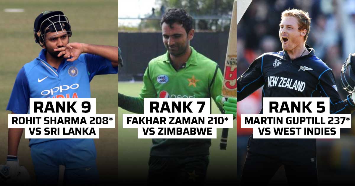 Ranking all double hundreds in ODI cricket